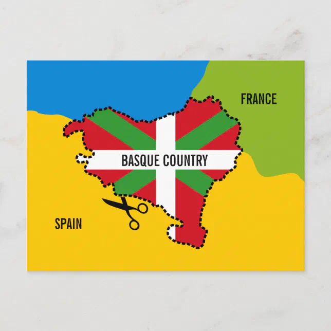 Basque flag Ikurriña, Basque Country independence, Postcard | Zazzle
