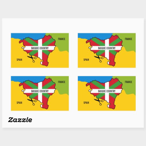 Basque flag Ikurriña, Basque Country independence, Rectangular Sticker ...