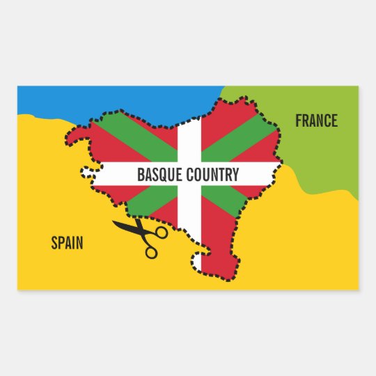 Basque flag Ikurriña, Basque Country independence, Rectangular Sticker ...