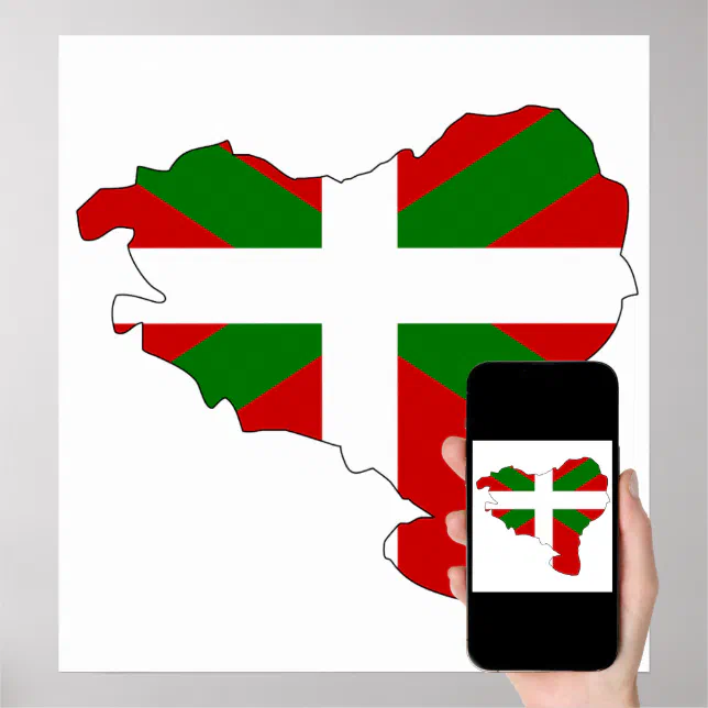 Basque Flag Map full size Poster | Zazzle