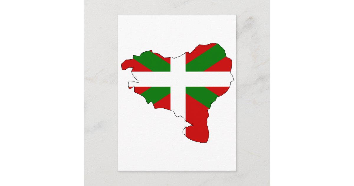 Basque flag map postcard | Zazzle