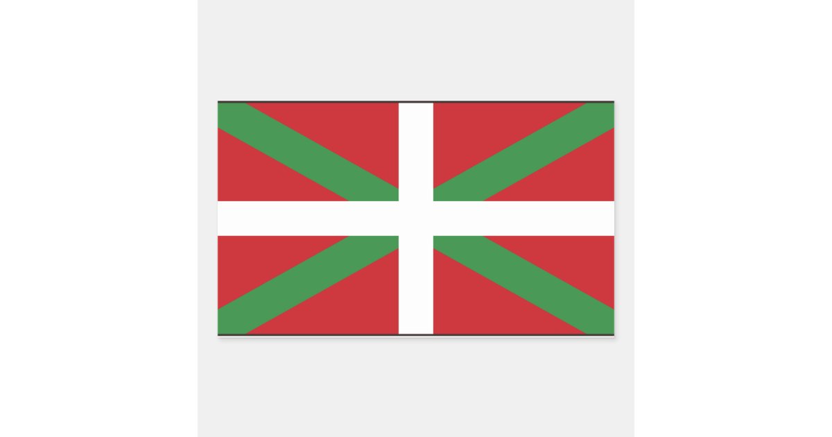 Basque Flag Spain Rectangular Sticker | Zazzle