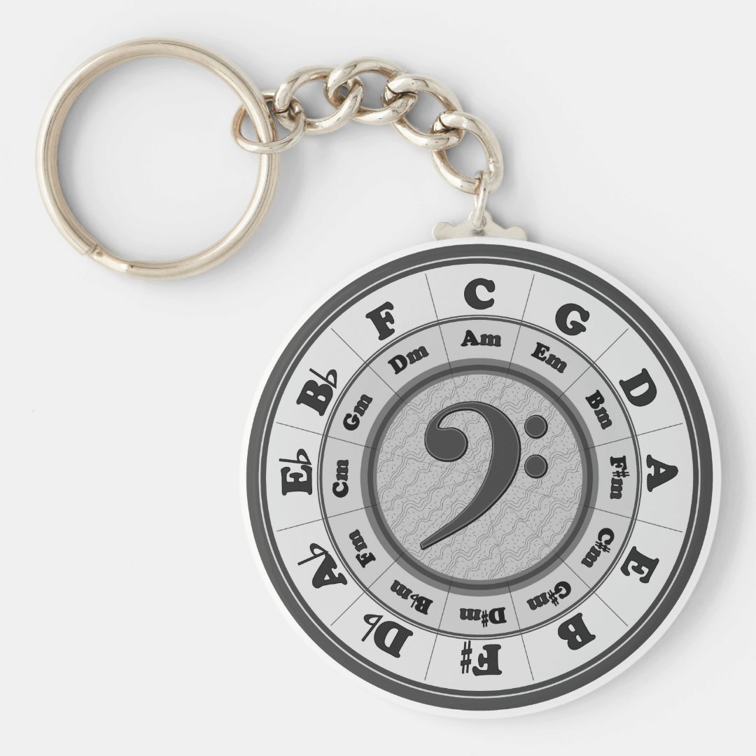Bass Clef Circle of Fifths Keychain | Zazzle