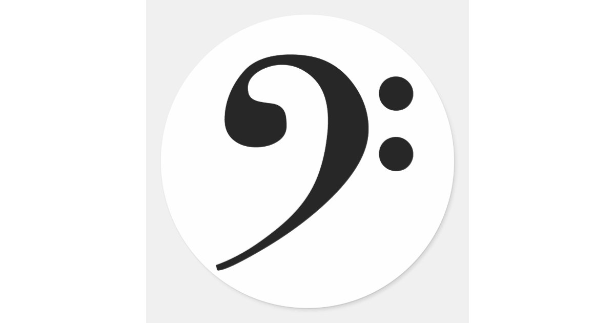 Bass Clef Classic Round Sticker | Zazzle