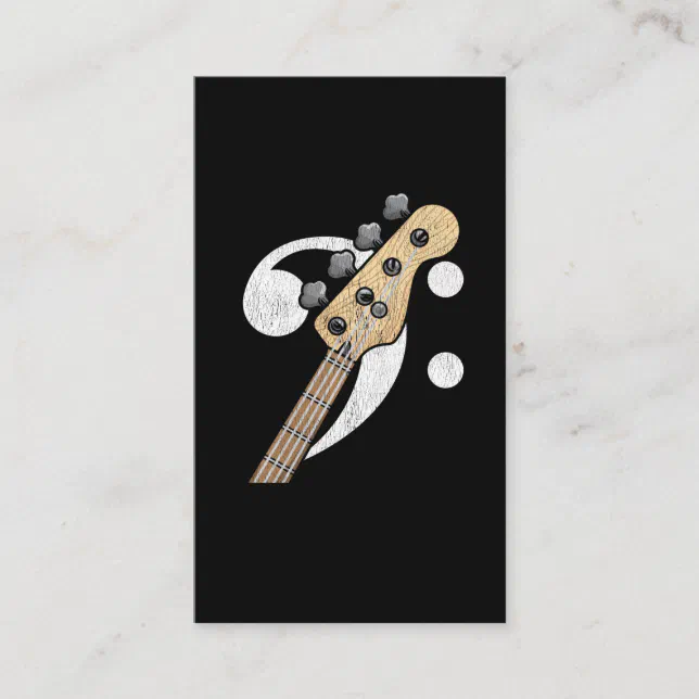 Bass Clef Guitar Bass Player Musician Business Card | Zazzle
