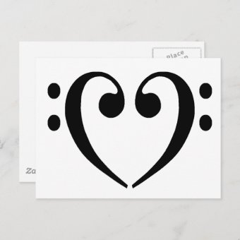 Bass Clef Heart Postcard | Zazzle