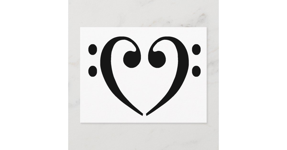 Bass Clef Heart Postcard | Zazzle