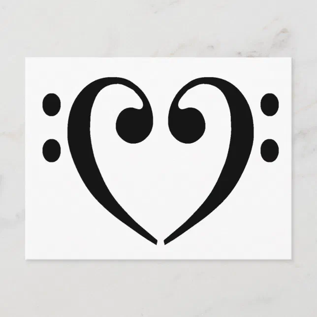 Bass Clef Heart Postcard | Zazzle