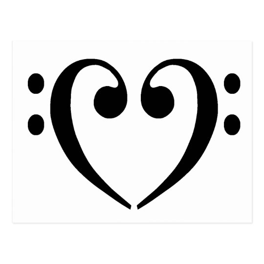 Bass Clef Heart Postcard