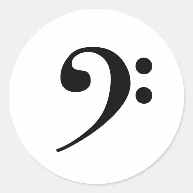 Bass Clef Sticker | Zazzle