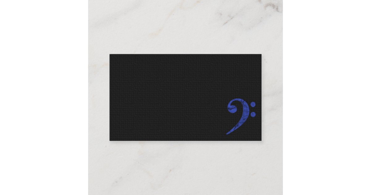 Bass Clef Symbol. Blue Musician Business Card | Zazzle