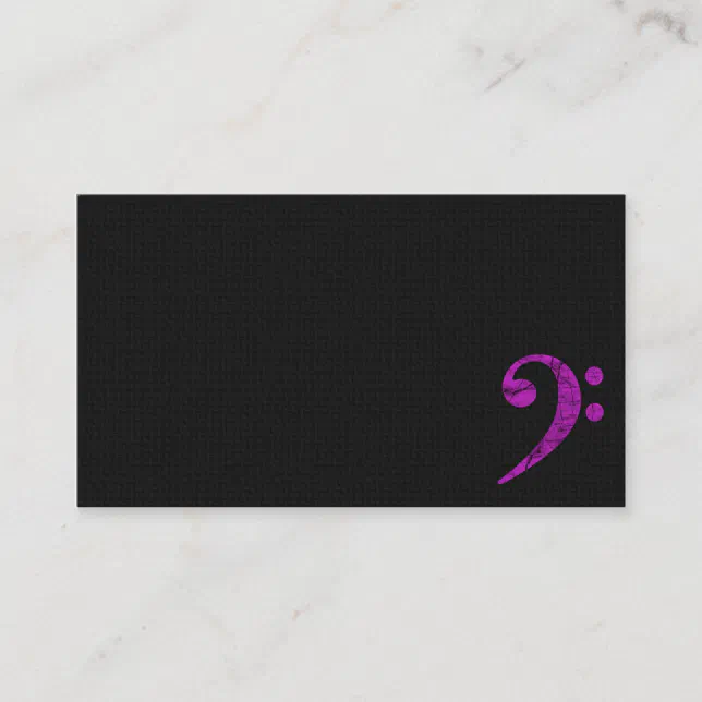 Bass Clef Symbol Purple Musician Business Card | Zazzle