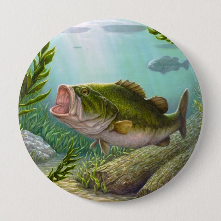Bass Fish Button | Zazzle.com