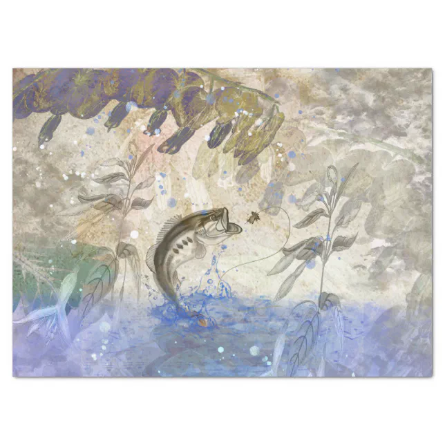 Bass Fish Fisherman Decoupage Tissue Paper | Zazzle