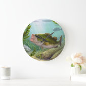 Bass Fish Large Clock | Zazzle