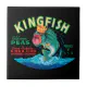 Bass Fish Wearing a Crown on a Black Background Ceramic Tile | Zazzle