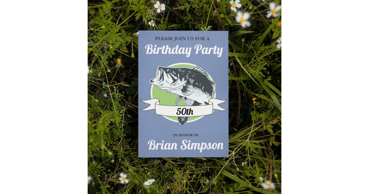Bass Fishing Birthday Men's Hobby Invitation | Zazzle