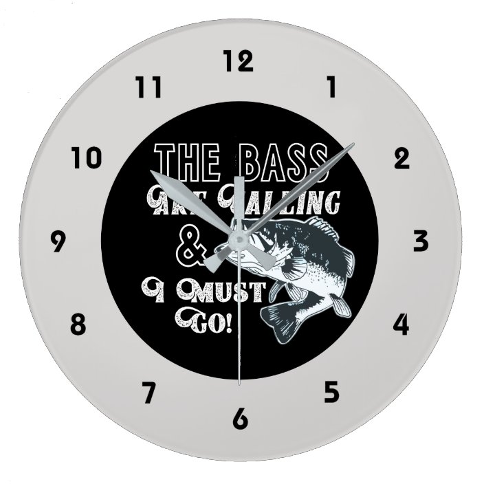 Bass Fishing Sport Hobby Quote For Men Large Clock | Zazzle.com