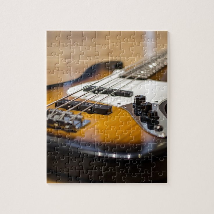 Bass Guitar Bass E Bass Instrument Strings Jigsaw Puzzle | Zazzle
