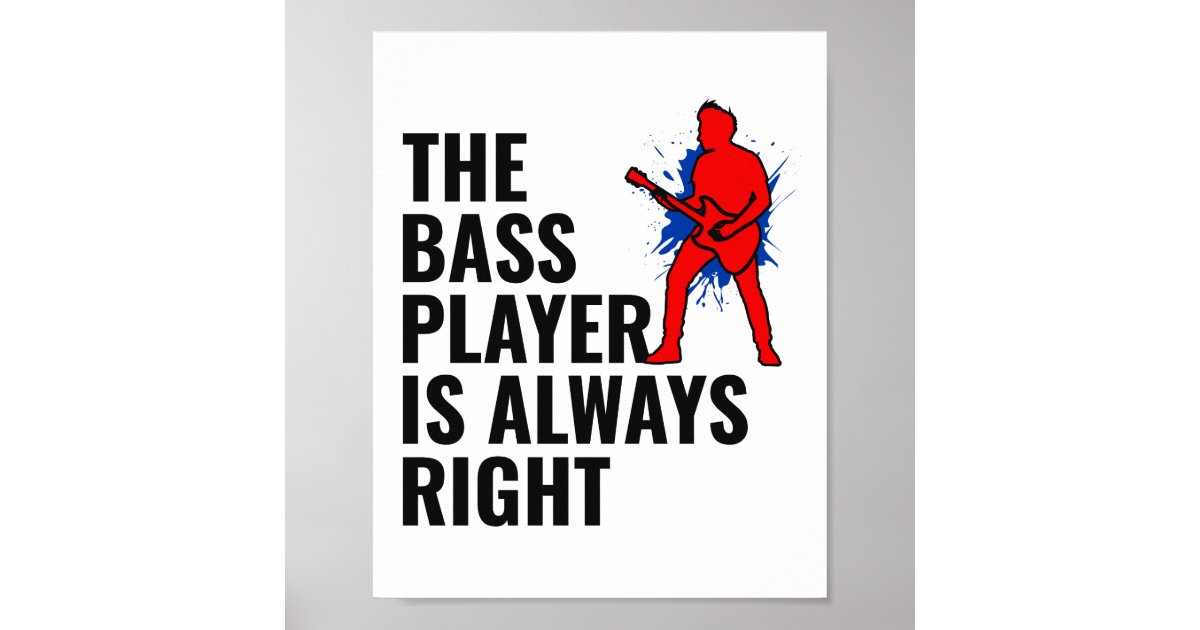 Bass Guitar Player Music Musician Bassist Retro Poster | Zazzle