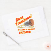 Bass Trombone Musical Bazooka Rectangular Sticker | Zazzle
