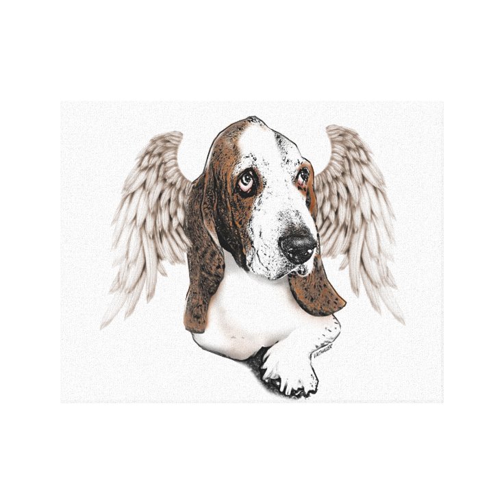 Basset Hound Angel Canvas Print | Zazzle