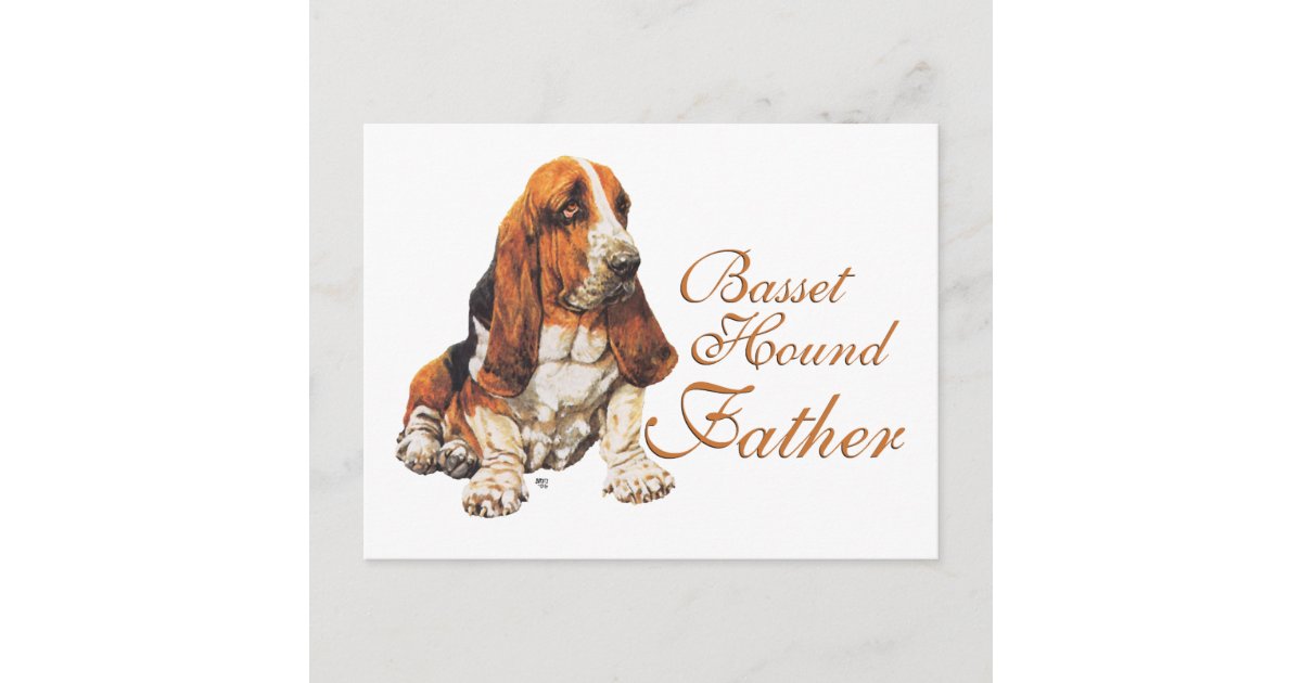 Basset Hound Father's Day Postcard | Zazzle