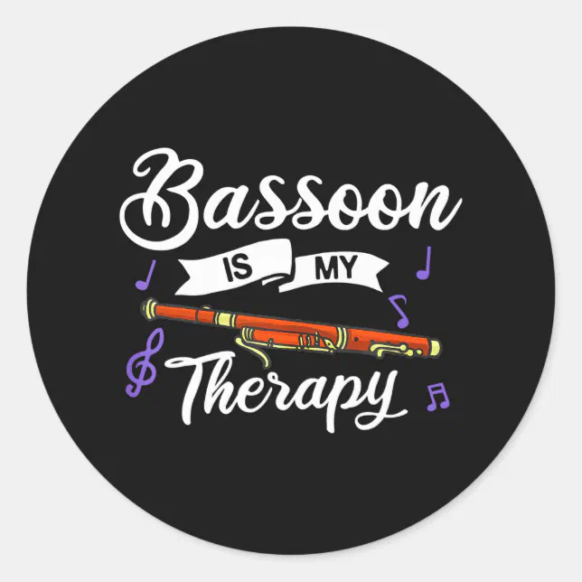 Bassoon Instrument Bassoonist Player Classic Round Sticker | Zazzle
