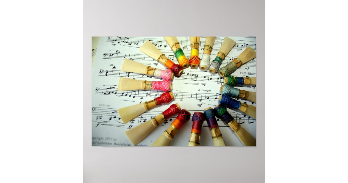 Bassoon Reed Rainbow Poster | Zazzle