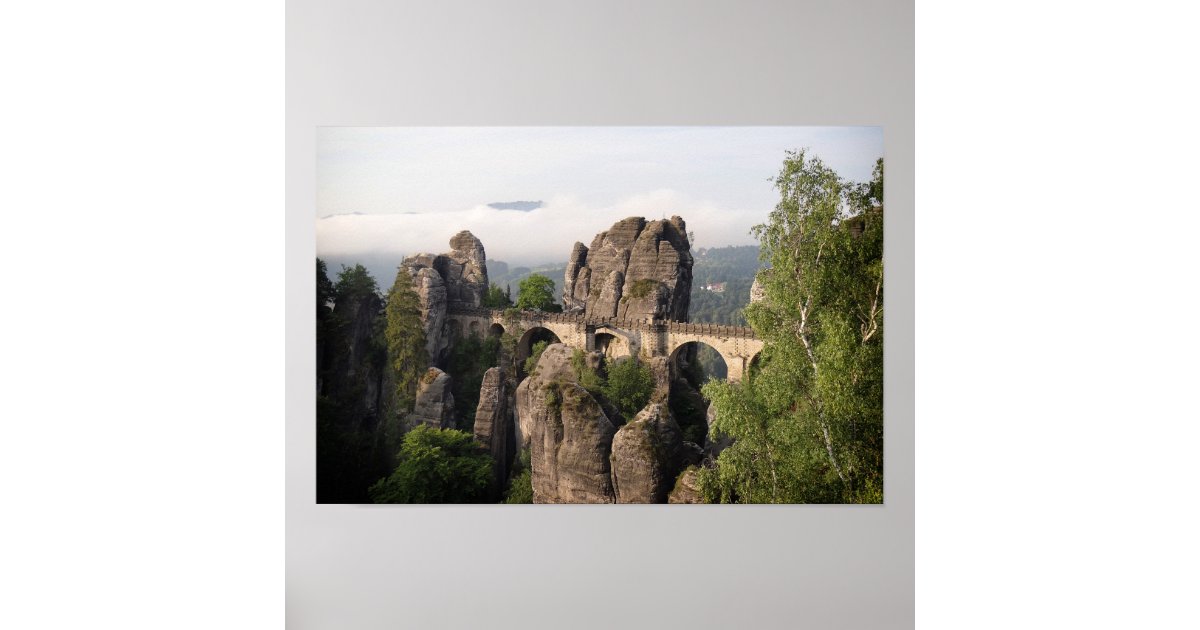 Bastei Bridge In Saxon Switzerland poster | Zazzle