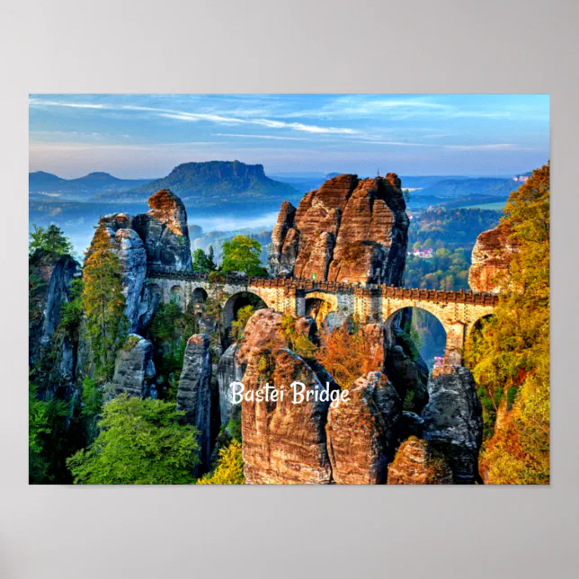 Bastei Bridge, Saxon, Switzerland Poster | Zazzle