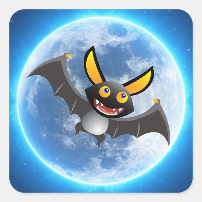 Bat and Moon stickers | Zazzle