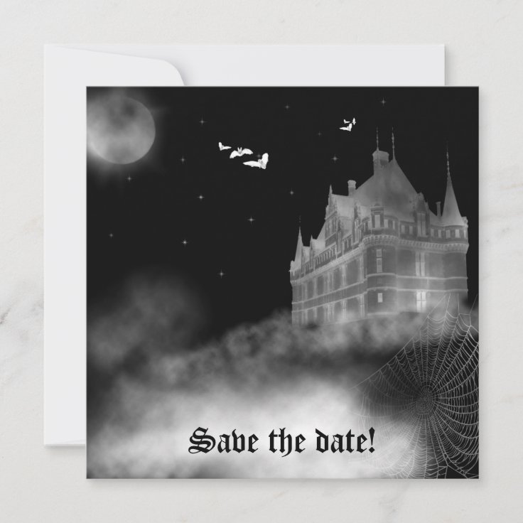 Bat Castle Vampire Goth Wedding Invitation | Zazzle