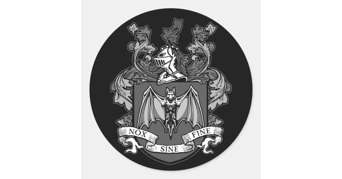 Bat Crest Gray - Sticker | Zazzle