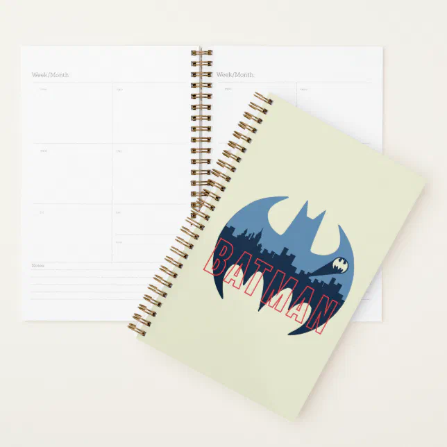 Bat Logo With Gotham & Bat Signal Planner | Zazzle