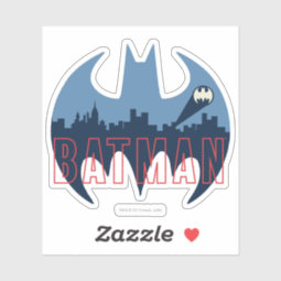Bat Logo With Gotham & Bat Signal Sticker | Zazzle