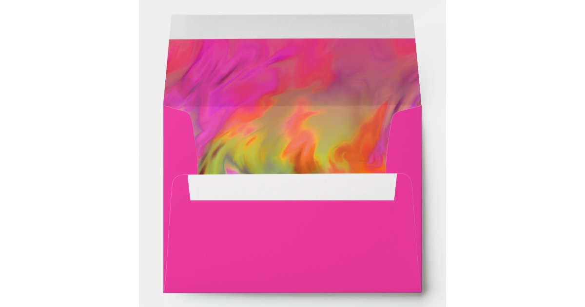 Bat Mitzvah Hot Pink and Green Tie Dye Envelope | Zazzle