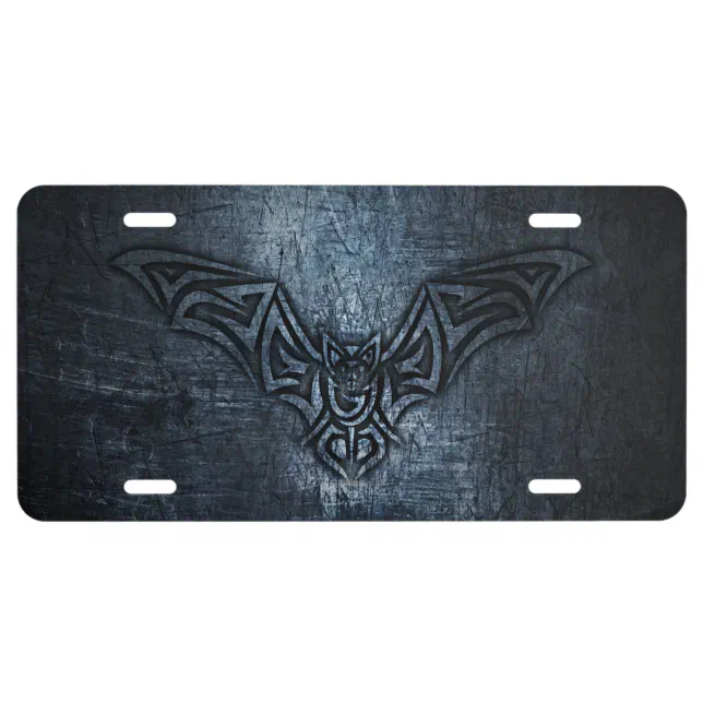 Bat Tribal Steel Metallic License Plate | Zazzle