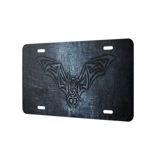 Bat Tribal Steel Metallic License Plate | Zazzle