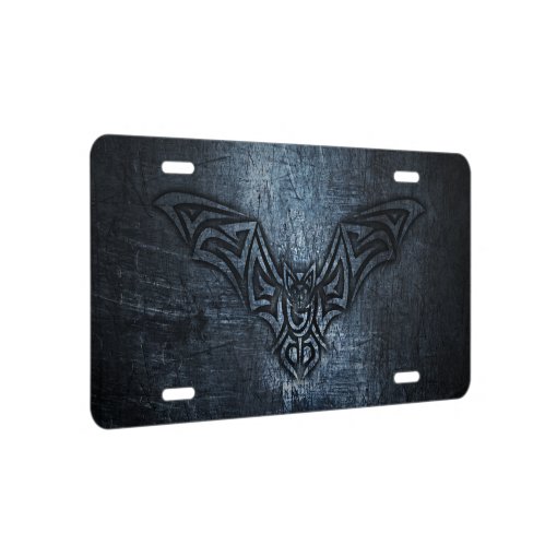 Bat Tribal Steel Metallic License Plate | Zazzle