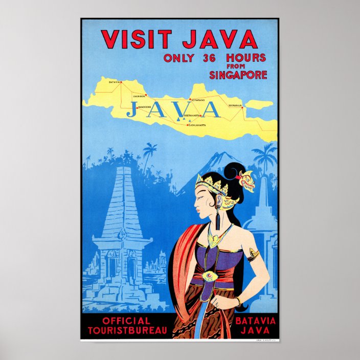 Batavia Java Vintage Travel Poster Restored | Zazzle.com