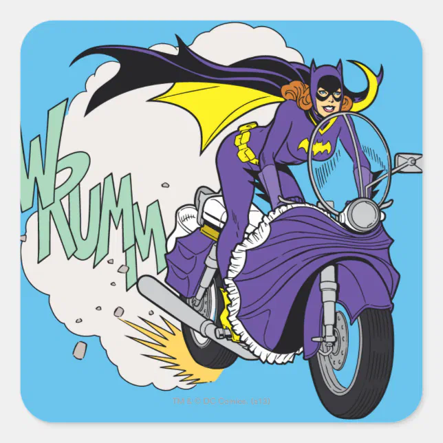 Batgirl Cycle Square Sticker | Zazzle