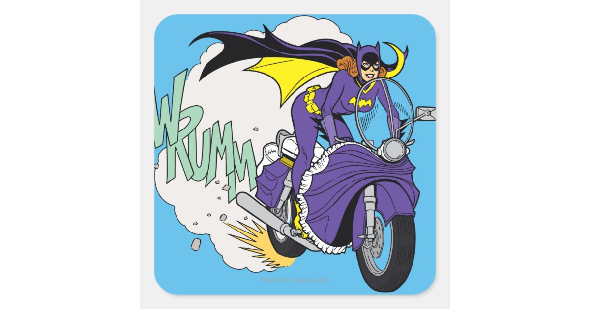 Batgirl Cycle Square Sticker | Zazzle