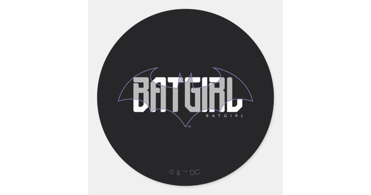 Batgirl Hi-Tech Name Graphic Classic Round Sticker | Zazzle