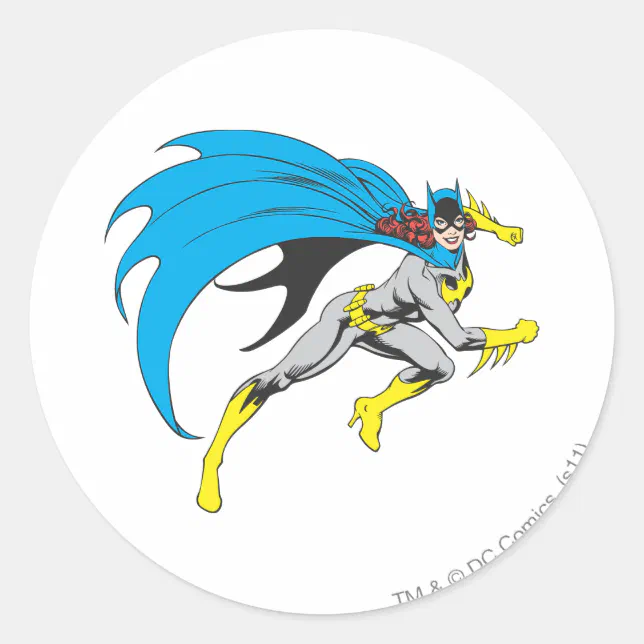 Batgirl Runs Classic Round Sticker | Zazzle