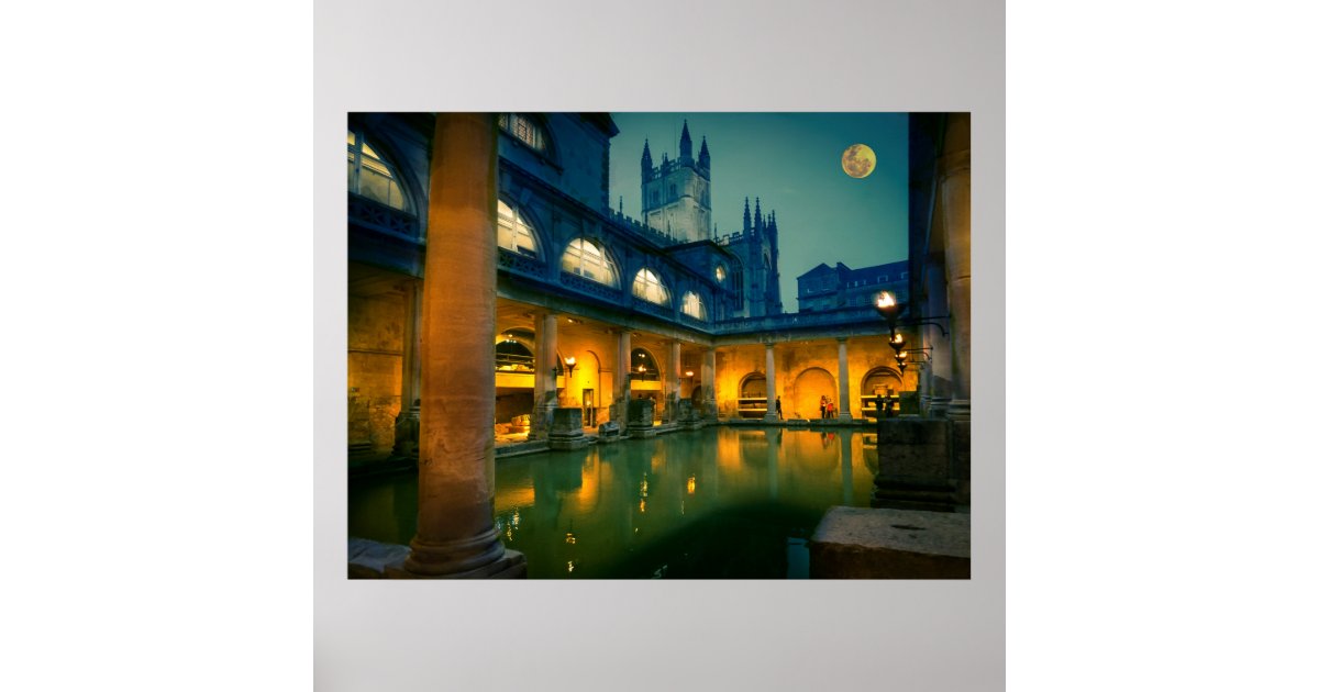 Bath at night poster | Zazzle