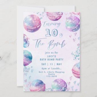 Bath bomb making birthday party invitation | Zazzle