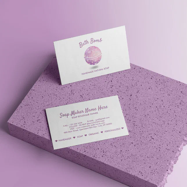 Bath Bomb Spa Natural Soap Business Card | Zazzle