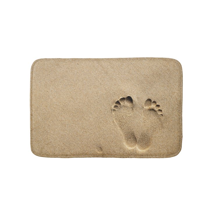 Bath Mat - Footprint in the sand | Zazzle