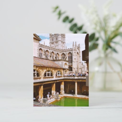 Bath, Roman baths and Bath Abbey Postcard | Zazzle